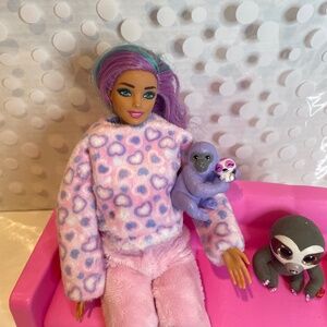 Barbie | Toys | Barbie Cutie Reveal Sloth Theme Doll With Pink Couch ...